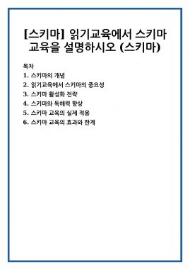[스키마] 읽기교육에서 스키마 교육을 설명하시오 (스키마)-1페이지