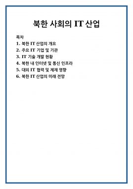 북한 사회의 IT산업-1페이지