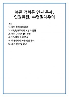 북한 정치론 인권 문제, 인권유린, 수령절대주의-1페이지