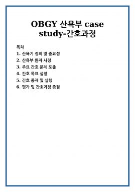 OBGY 산욕부 case study-간호과정-1페이지
