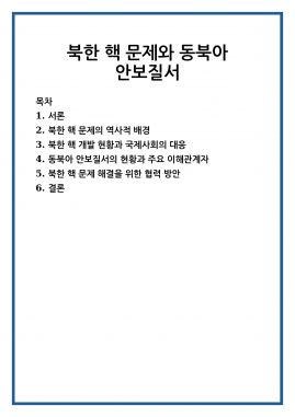 북한 핵 문제와 동북아 안보질서-1페이지