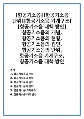 [항공기소음][항공기소음 단위][항공기소음 기계구조][항공기소음 대책 방안]항공기소음의 개념, 항공기소음의 현황, 항공기소음의 원인, 항공기소음의 단위, 항공기소음 기계구조, 항공기소음 대책 방안-1페이지