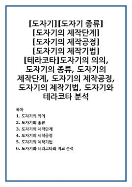 [도자기][도자기 종류][도자기의 제작단계][도자기의 제작공정][도자기의 제작기법][테라코타]도자기의 의의, 도자기의 종류, 도자기의 제작단계, 도자기의 제작공정, 도자기의 제작기법, 도자기와 테라코타 분석-1페이지
