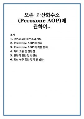 오존  과산화수소 (Peroxone AOP)에 관하여..-1페이지