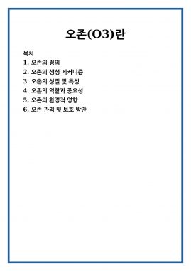 오존(O3)란 레포트 자료-1페이지