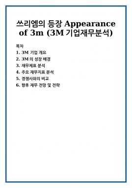 쓰리엠의 등장 Appearance of 3m (3M기업재무분석)-1페이지