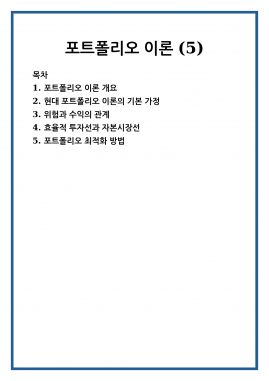 포트폴리오 이론 (5)-1페이지