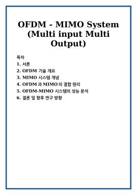 OFDM - MIMO System (Multi input Multi Output)-1페이지