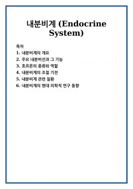 내분비계 (Endocrine System)-1페이지