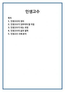 인생고수 레포트 자료-1페이지