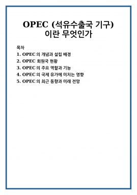OPEC (석유수출국 기구) 이란 무엇인가-1페이지