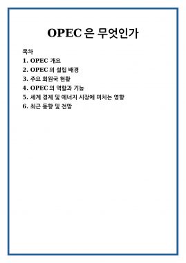 OPEC은 무엇인가-1페이지