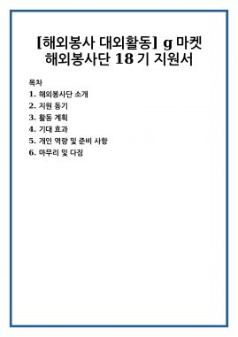 [해외봉사 대외활동] g마켓 해외봉사단 18기 지원서-1페이지