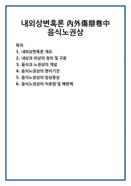 내외상변혹론 內外傷辯卷中음식노권상-1페이지