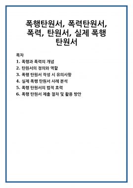 폭행탄원서, 폭력탄원서, 폭력, 탄원서, 실제 폭행 탄원서-1페이지