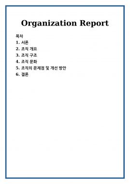 Organization Report-1페이지