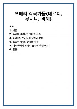 오페라 작곡가들(베르디, 롯시니, 비제)-1페이지