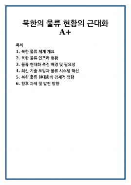 북한의 물류 현황의 근대화-1페이지