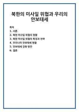 북한의 미사일 위협과 우리의 안보태세-1페이지