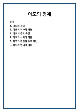 아도의 정체 레포트 자료-1페이지