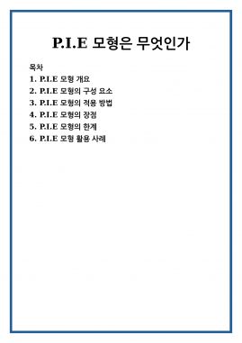 P.I.E 모형은 무엇인가-1페이지