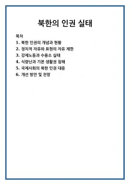 북한의 인권 실태-1페이지