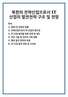 북한의 전략산업으로서 IT산업의 발전전략 구조 및 전망-1페이지