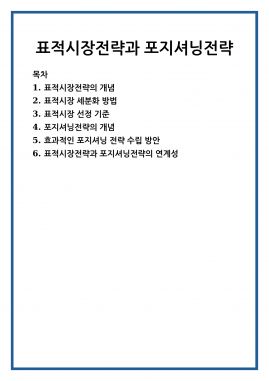 표적시장전략과 포지셔닝전략-1페이지