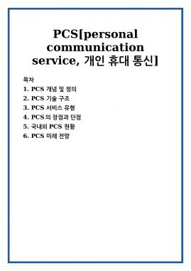 PCS[personal communication service, 개인 휴대 통신]-1페이지