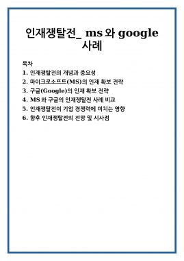 인재쟁탈전_ ms와 google 사례-1페이지