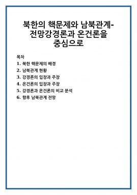 북한의 핵문제와 남북관계-전망­강경론과 온건론을 중심으로-1페이지