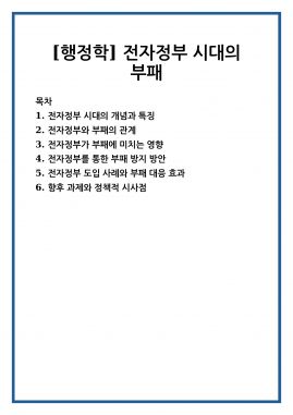[행정학] 전자정부 시대의 부패-1페이지