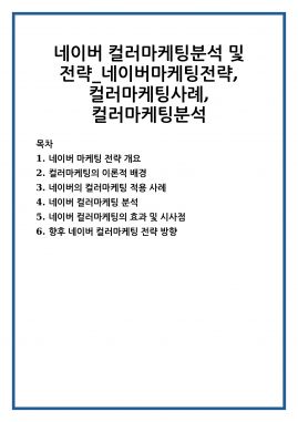 네이버 컬러마케팅분석 및 전략_네이버마케팅전략,컬러마케팅사례,컬러마케팅분석-1페이지