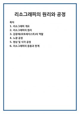 리소그래피의 원리와 공정-1페이지