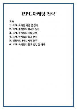 PPL마케팅 전략-1페이지