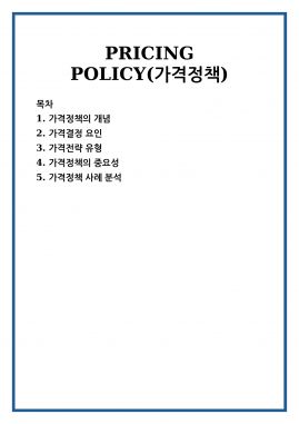 PRICING POLICY(가격정책)-1페이지
