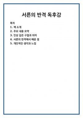 서른의 반격 독후감-1페이지