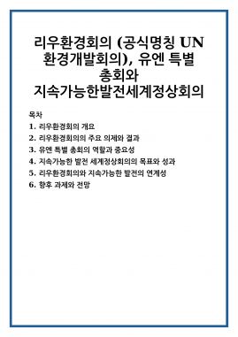 리우환경회의 (공식명칭 UN환경개발회의), 유엔 특별 총회와 지속가능한발전세계정상회의-1페이지