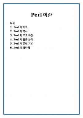 Perl이란 레포트 자료-1페이지