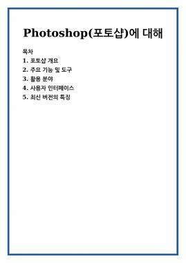 Photoshop(포토샵)에 대해-1페이지