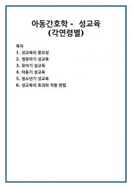 아동간호학 -  성교육(각연령별)-1페이지