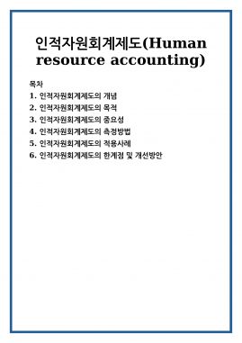 인적자원회계제도(Human resource accounting)-1페이지