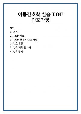 아동간호학 실습 TOF 간호과정-1페이지
