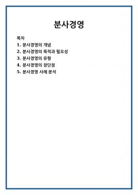 분사경영 레포트 자료-1페이지