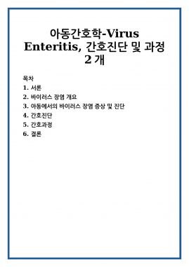 아동간호학-Virus Enteritis, 간호진단 및 과정2개-1페이지