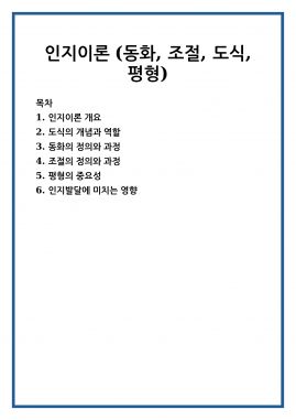 인지이론 (동화, 조절, 도식, 평형)-1페이지