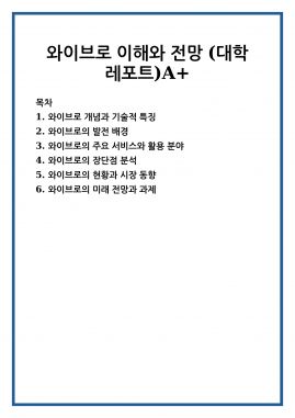 와이브로 이해와 전망 (대학)-1페이지
