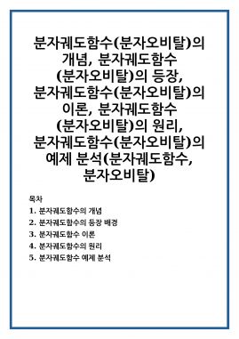 분자궤도함수(분자오비탈)의 개념, 분자궤도함수(분자오비탈)의 등장, 분자궤도함수(분자오비탈)의 이론, 분자궤도함수(분자오비탈)의 원리, 분자궤도함수(분자오비탈)의 예제 분석(분자궤도함수, 분자오비탈)-1페이지