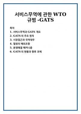서비스무역에 관한 WTO 규범 -GATS-1페이지