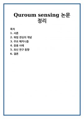 Quroum sensing 논문 정리-1페이지